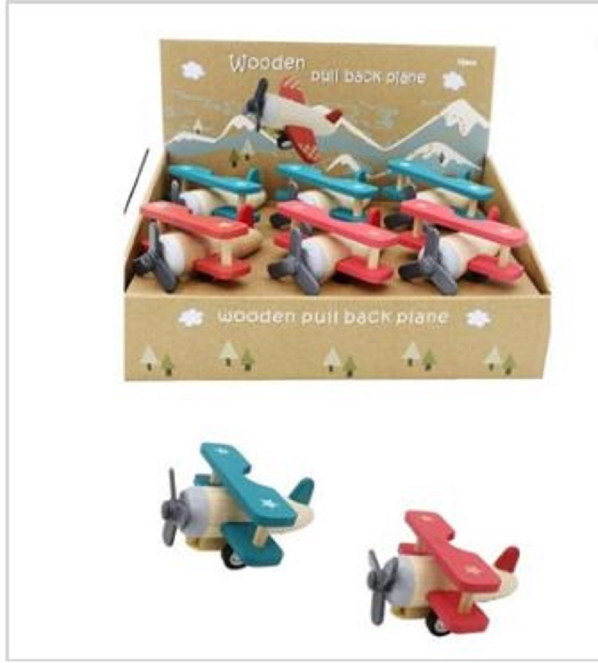 Wooden Pull Back Classic Plane — Drummers & Co Homestore